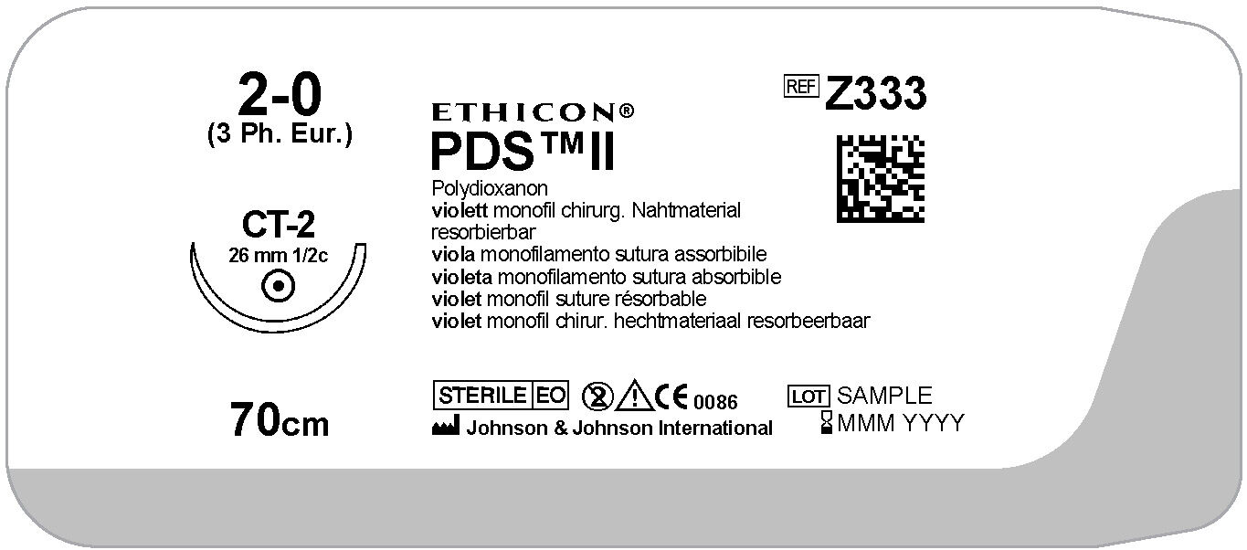 PDS II-Ethicon Hechtdraad Z333H- Violet M3-USP2-0 S/A CT-2 36st kopen? - Klinimed.nl