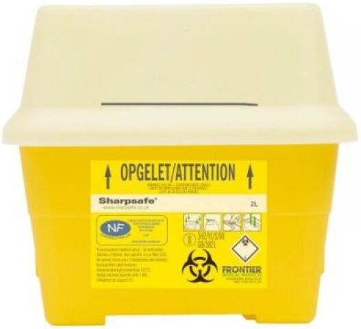 Sharpsafe 2L naaldcontainer per stuk verpakt kopen? - Klinimed.nl