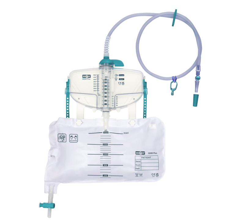 Unoquip Q500 plus urimeter 1.5m slang 2L zak met ronde haak en kruiskraan per 10st. kopen ...