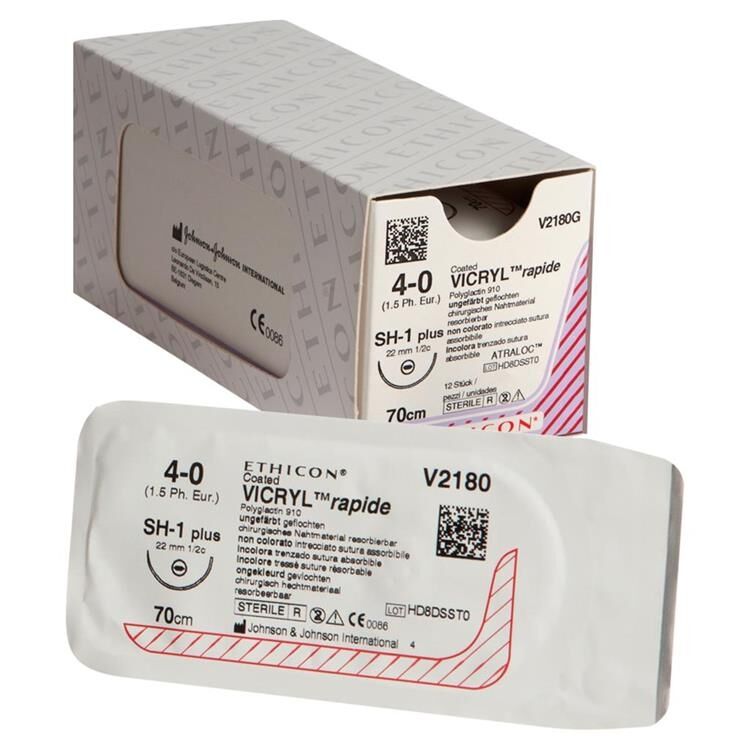 Vicryl Rapide V2180G hechtdraad 4/0 met SH-1 naald 70cm per 12st. kopen ...