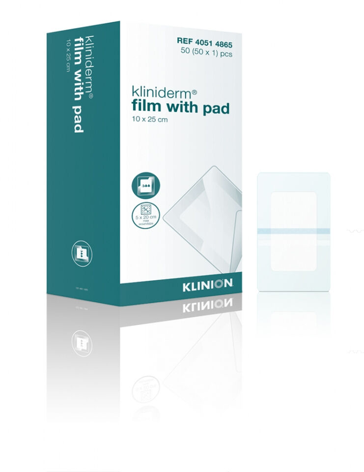 Kliniderm film wondfolie met wondkussen 10x25cm steriel per 50st. kopen ...