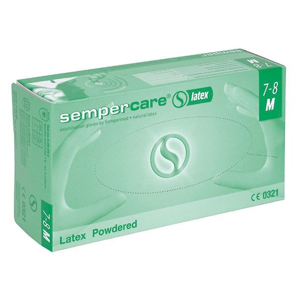 Sempercare gepoederde latex handschoenen per 100st. maat S kopen? - Klinimed.nl
