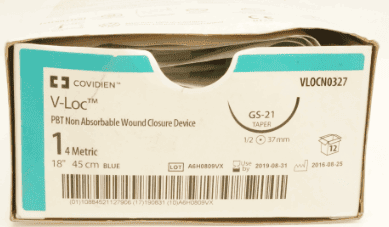 Medtronic Covidien VLOCN0327 V-loc 1-0 blauw hechtdraad 45cm GS21 naald ...